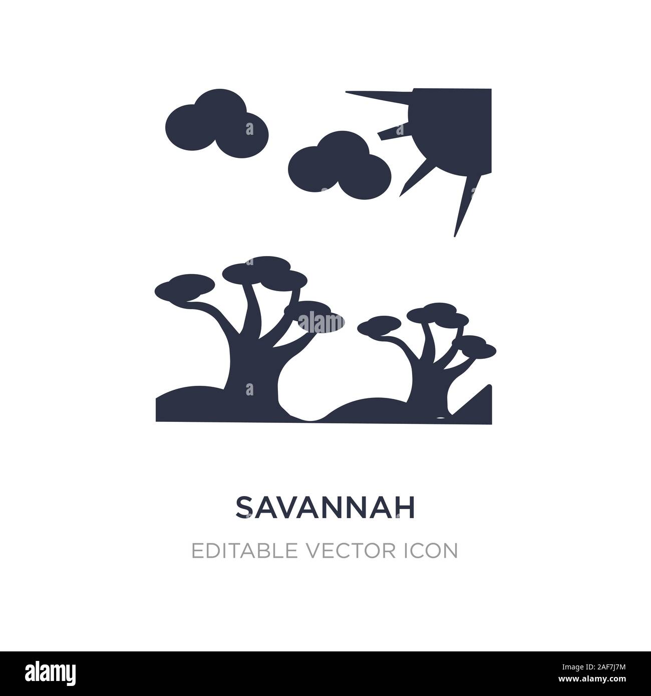 L'icône de savane sur fond blanc. Illustration de la nature de l ...