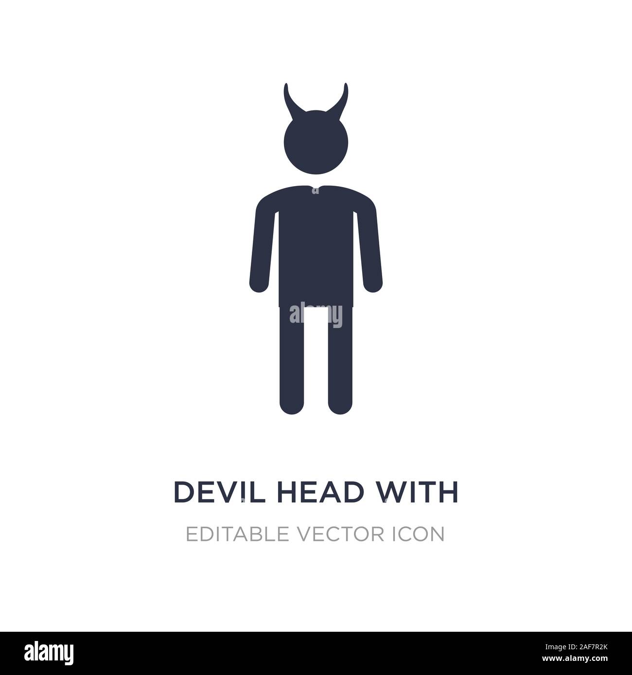 Tête de diable avec des cornes icône sur fond blanc. Élément simple ...