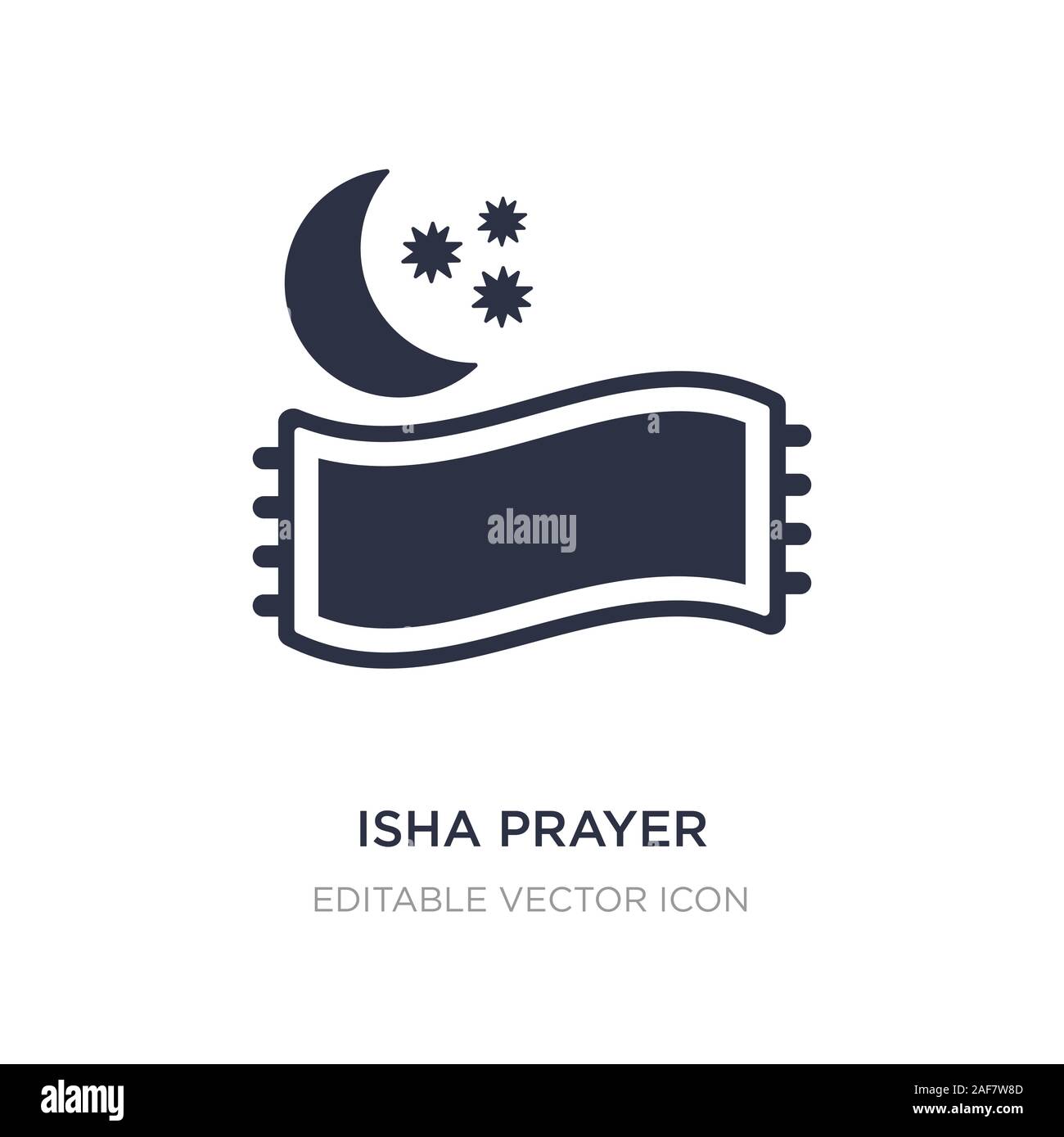 La prière isha icône sur fond blanc. Élément simple illustration de la ...