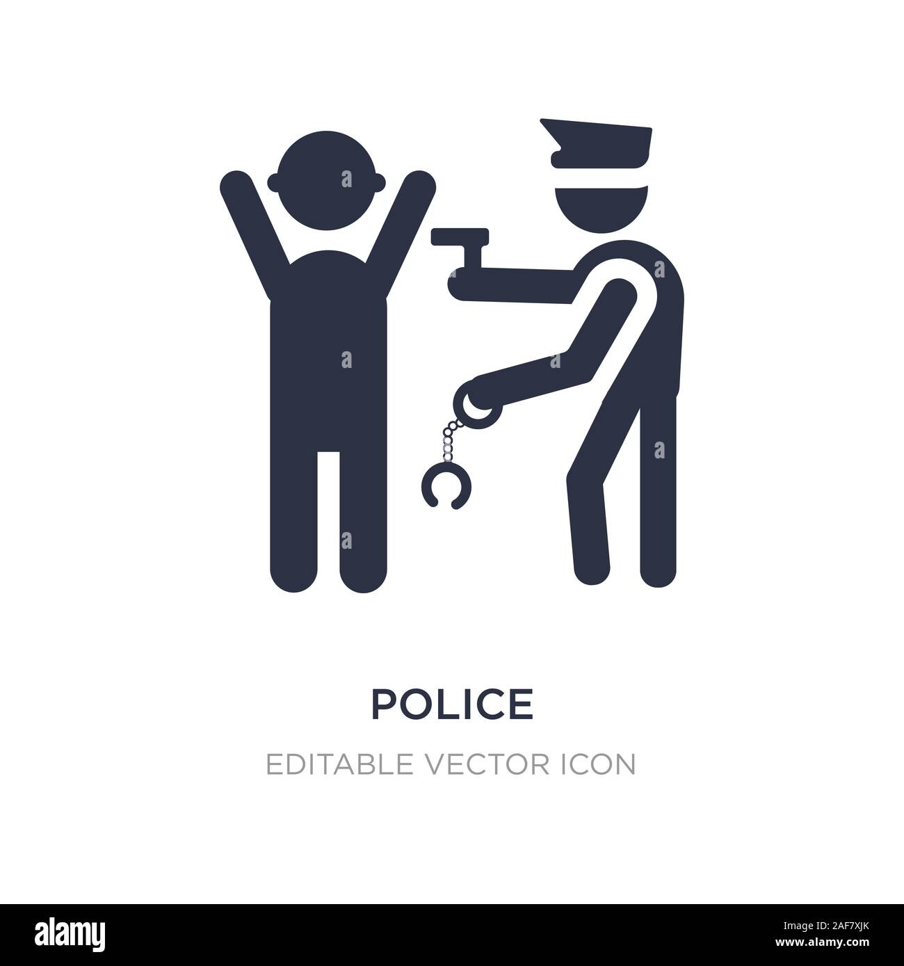L'icône de l'homme arrestation policière sur fond blanc. Élément simple ...
