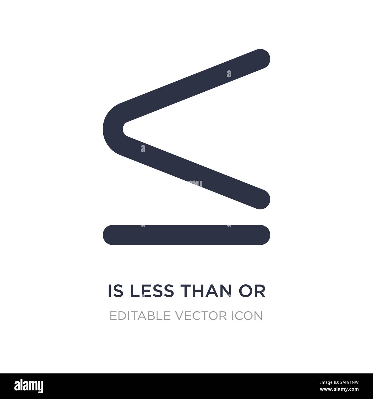 Est inférieure ou égale à icône sur fond blanc. Illustration à partir ...