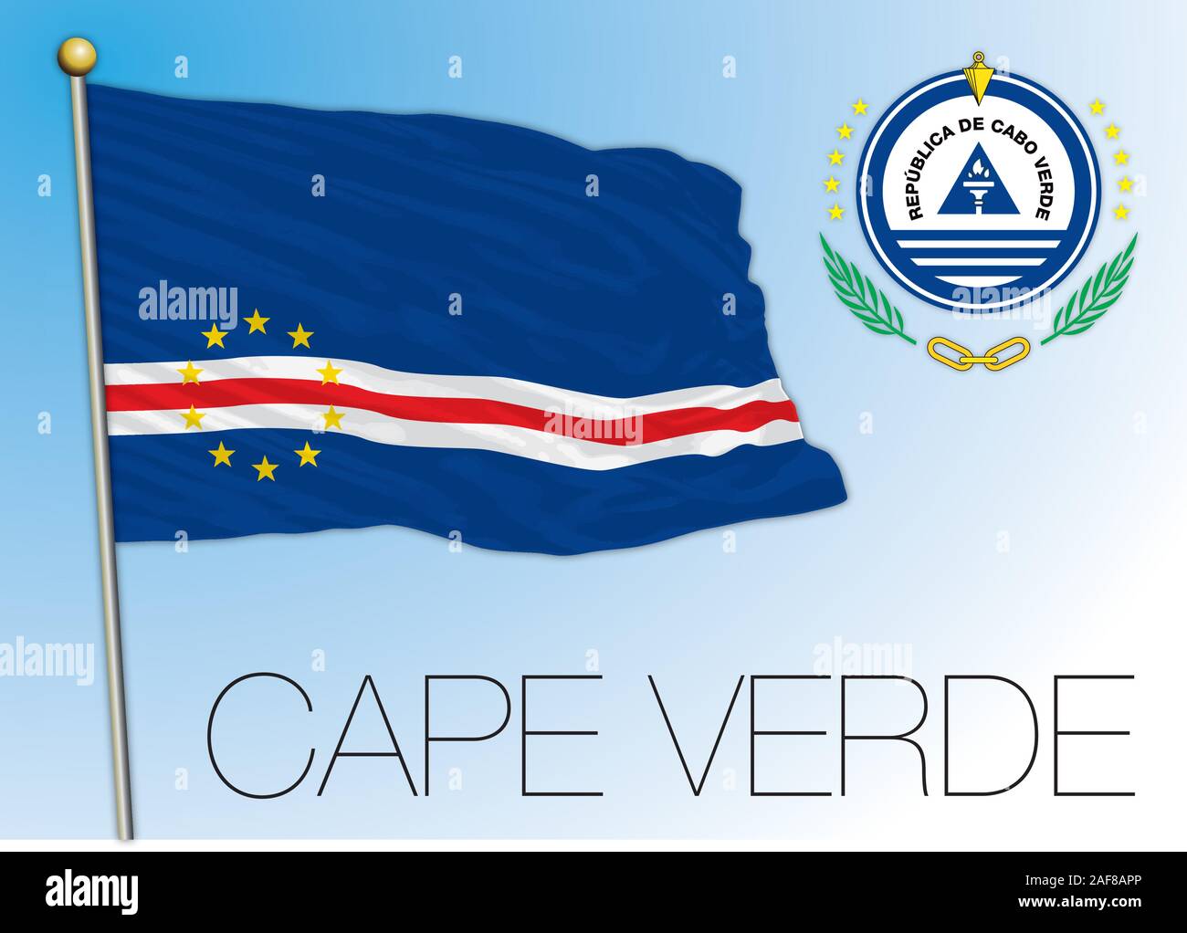 Cap-vert drapeau national officiel, pays africain, vector illustration ...