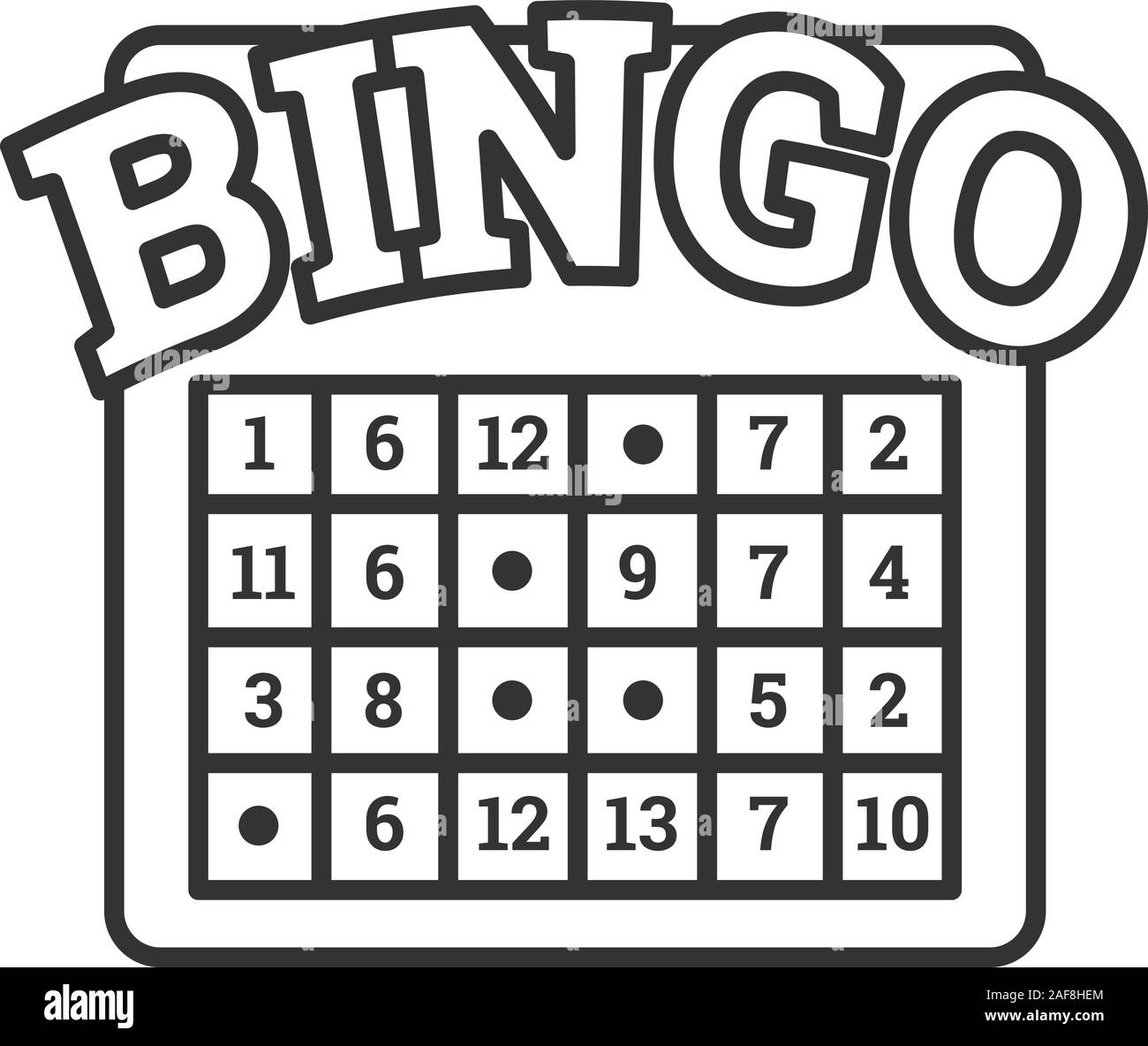 Jeu de bingo l'icône linéaire. Loterie. Fine ligne illustration ...