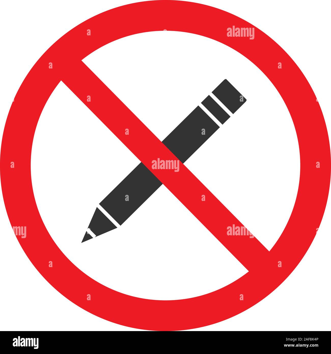 Interdit de signer avec l'icône de crayon glyphe. Ne pas écrire. Pas d ...