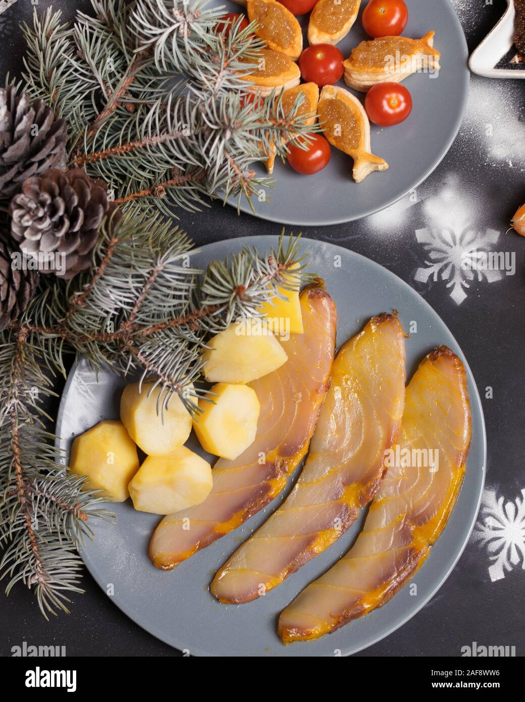 Caviar d'esturgeon de poisson pomme de terre Banque de photographies et ...