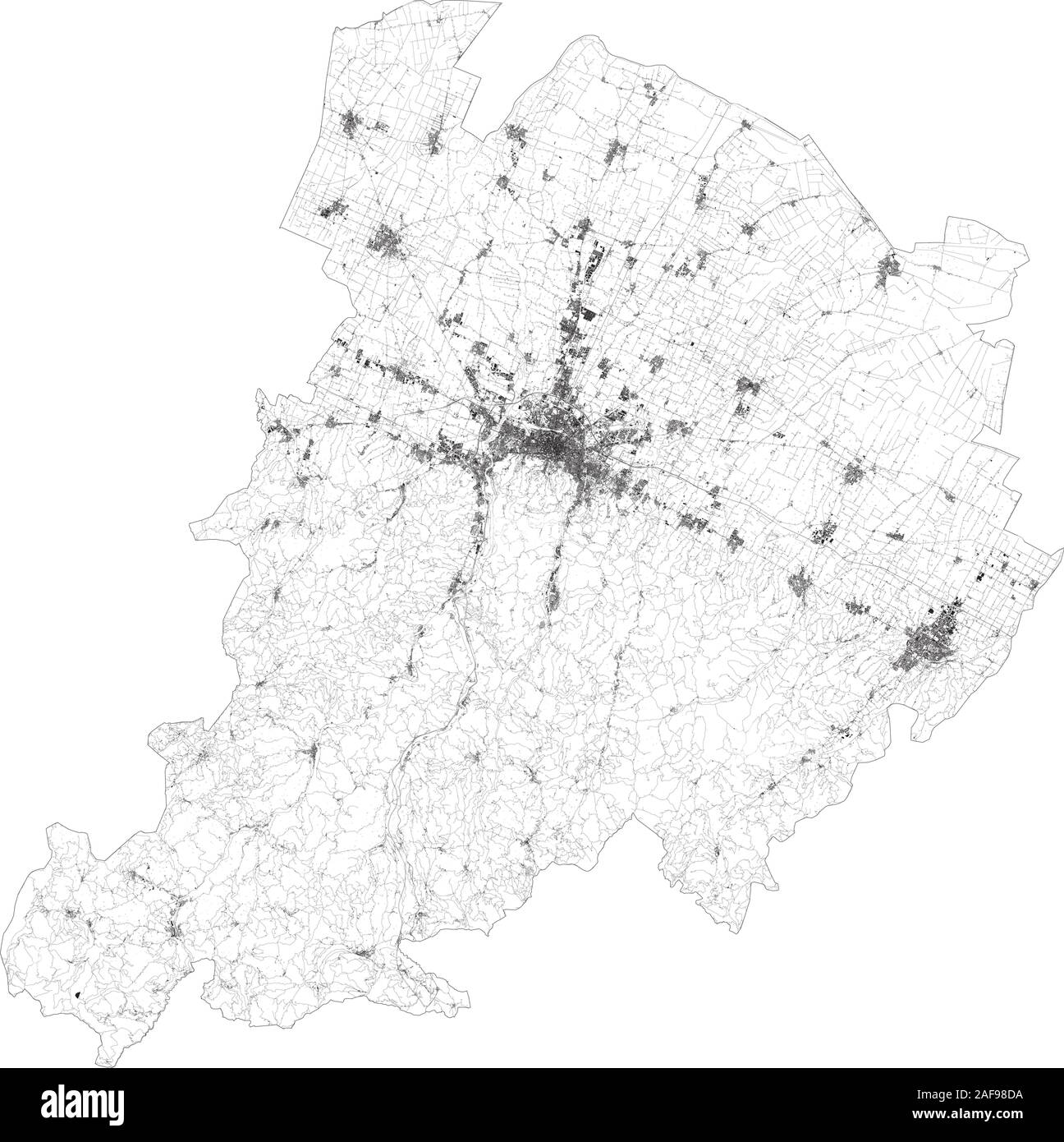 Vue satellite de la carte de bologne Banque d'images vectorielles - Alamy