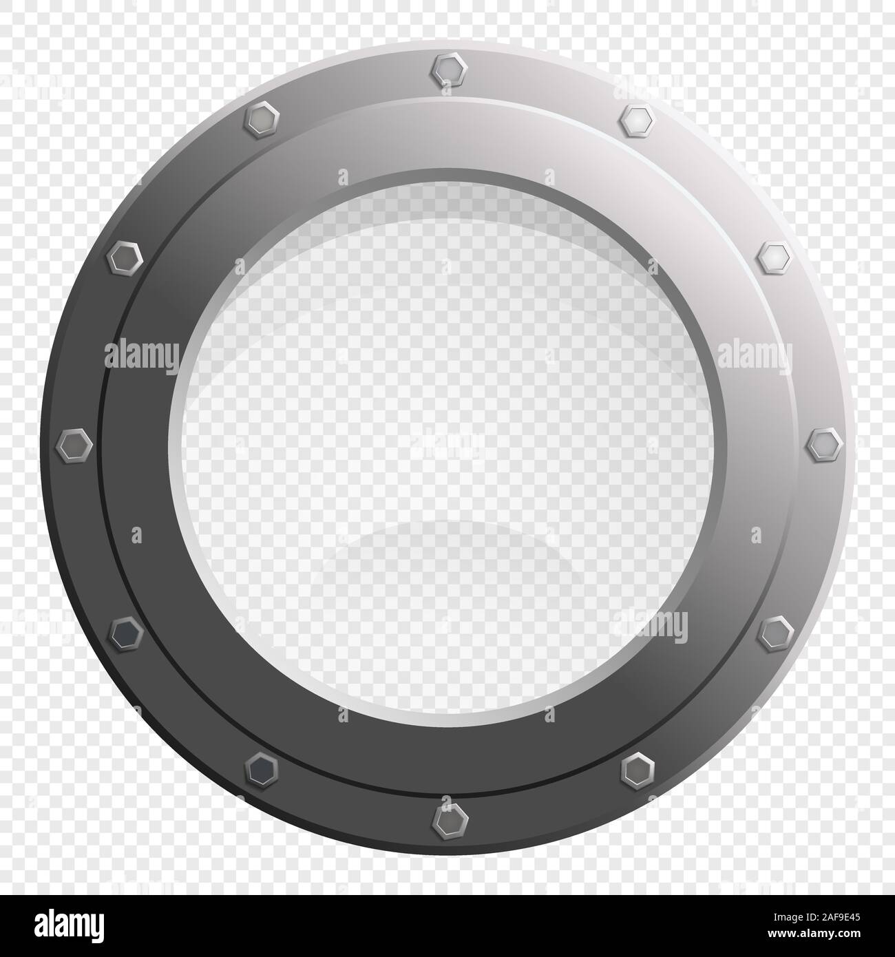 Voir à travers un hublot hublot en verre de vaisseau spatial ou d'un ...