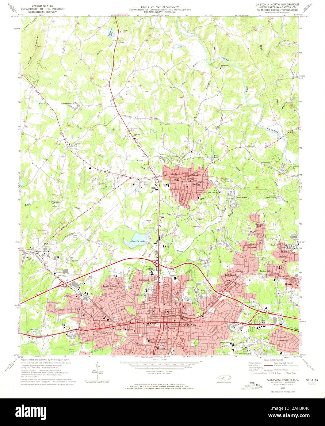 Carte gastonie caroline du nord Banque de photographies et d’images à ...
