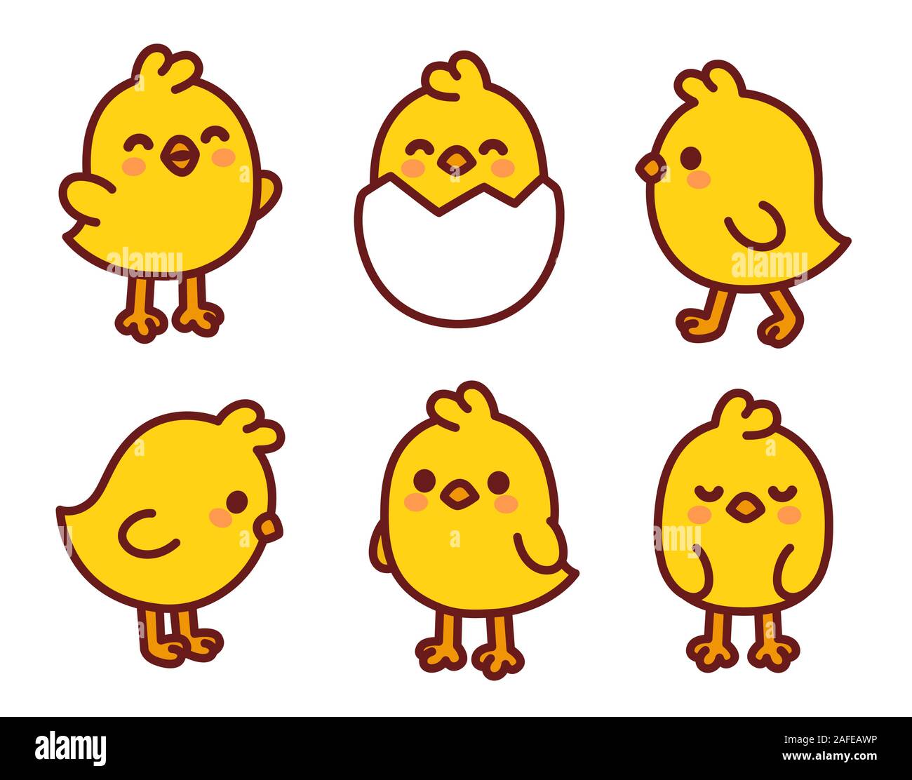 Poussin kawaii Banque d'images vectorielles - Alamy