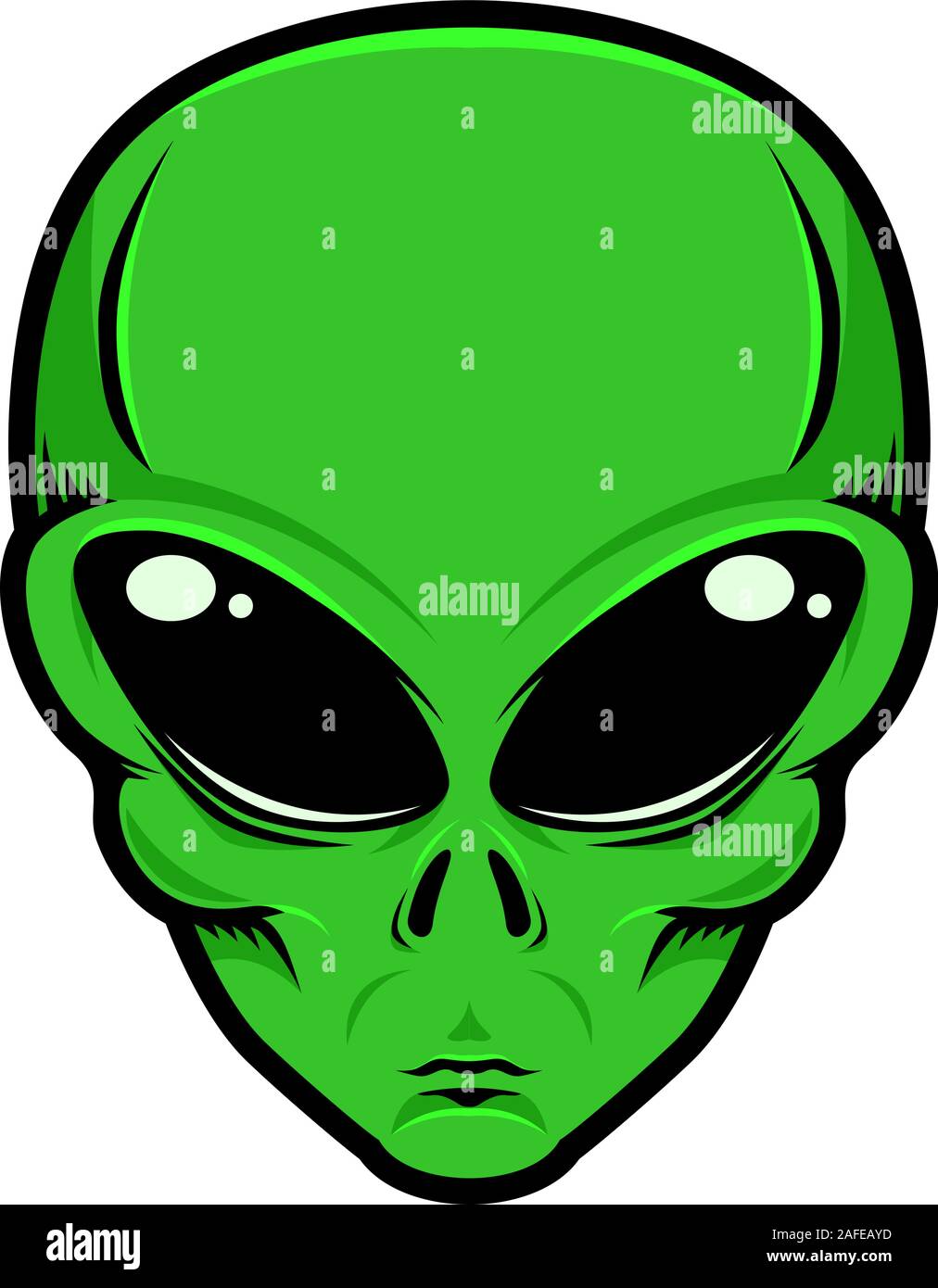 Illustration de l'Alien head fond blanc isolé. L'élément de conception ...