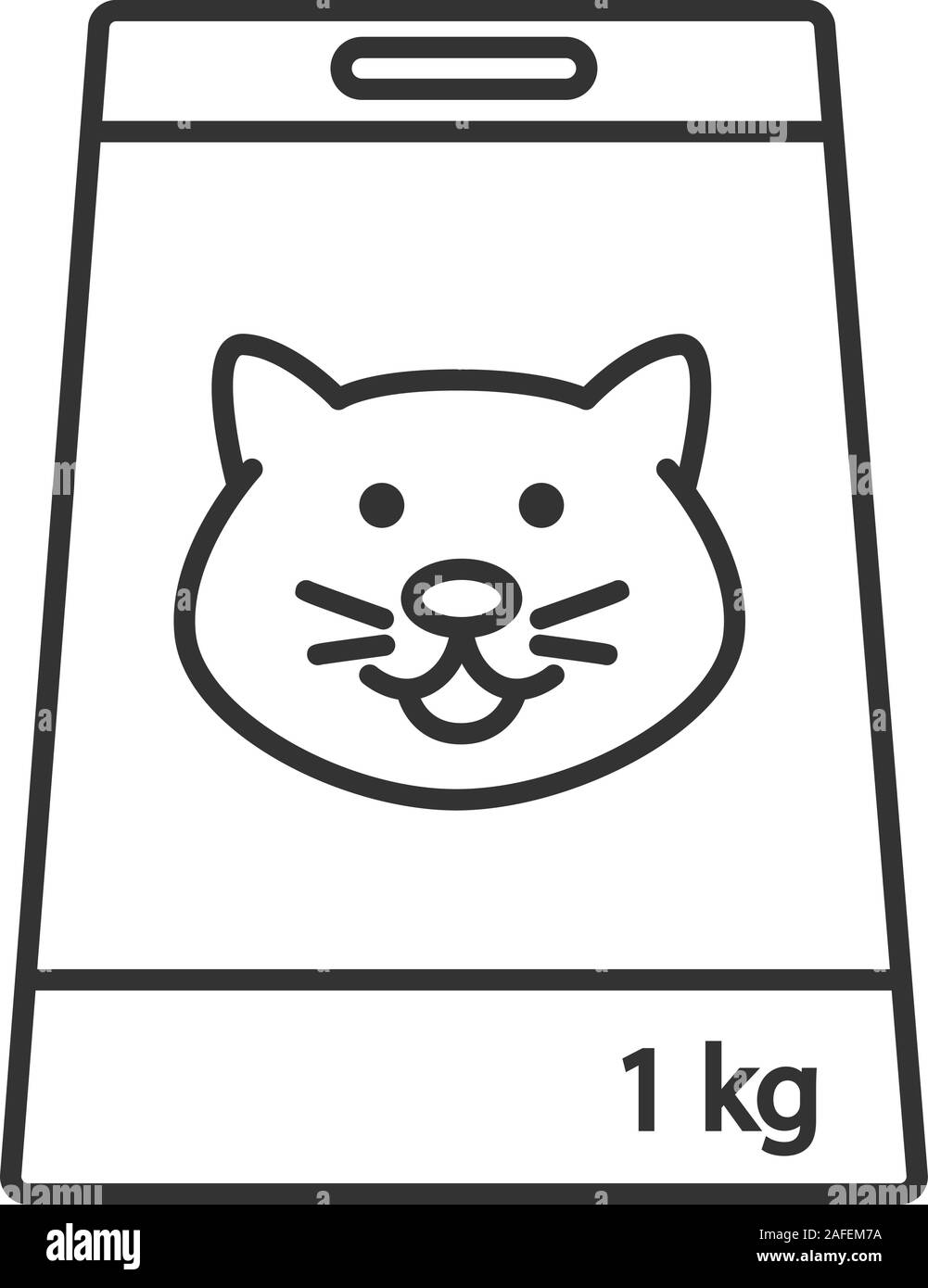 L'alimentation du chat l'icône linéaire. Fine ligne illustration. La ...