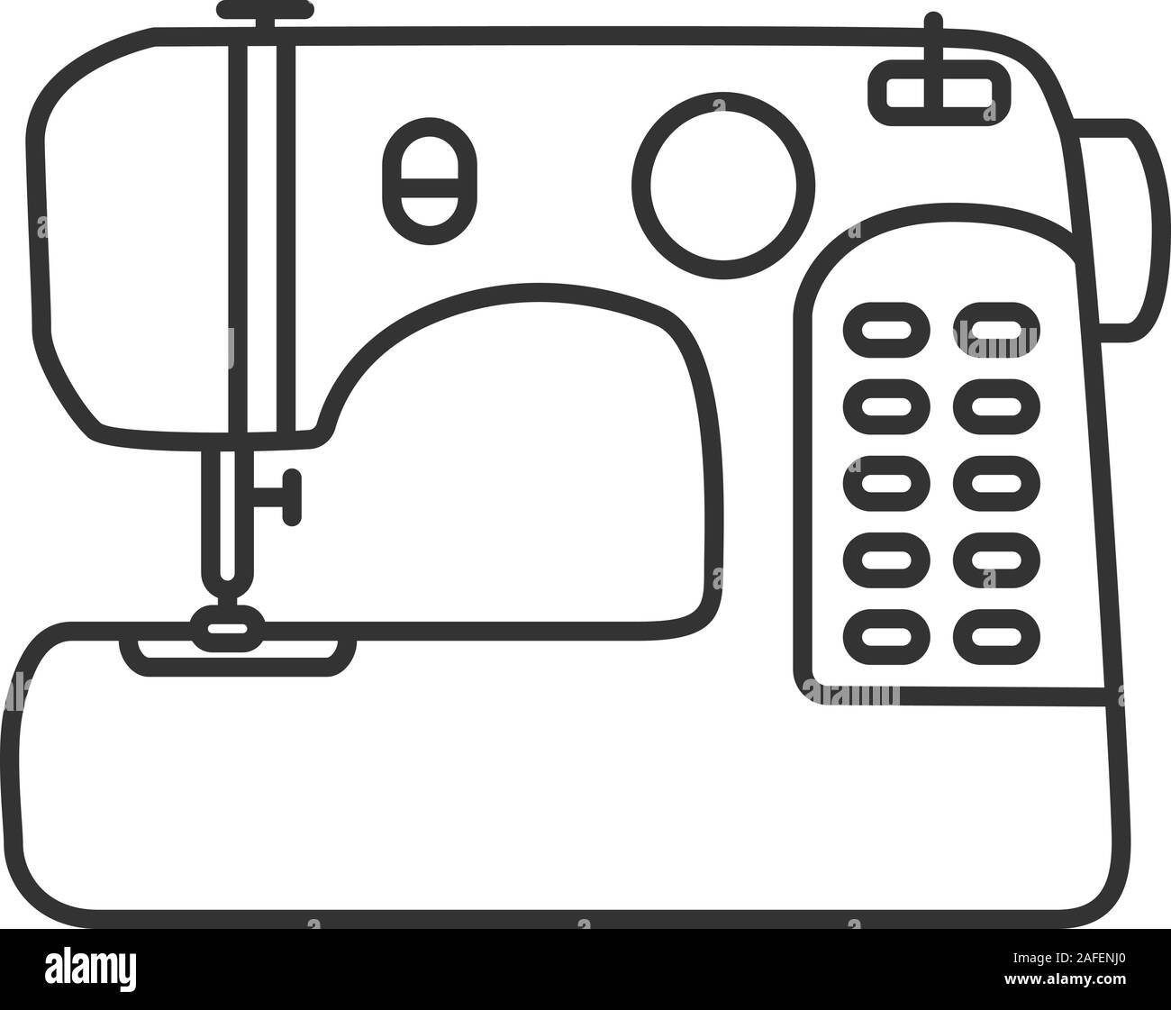Machine à coudre icône linéaire. Fine ligne illustration. Symbole de ...