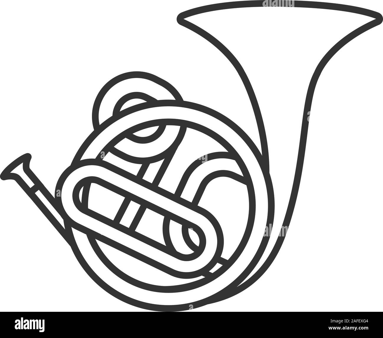 Cor Français icône linéaire. Fine ligne illustration. Symbole de ...