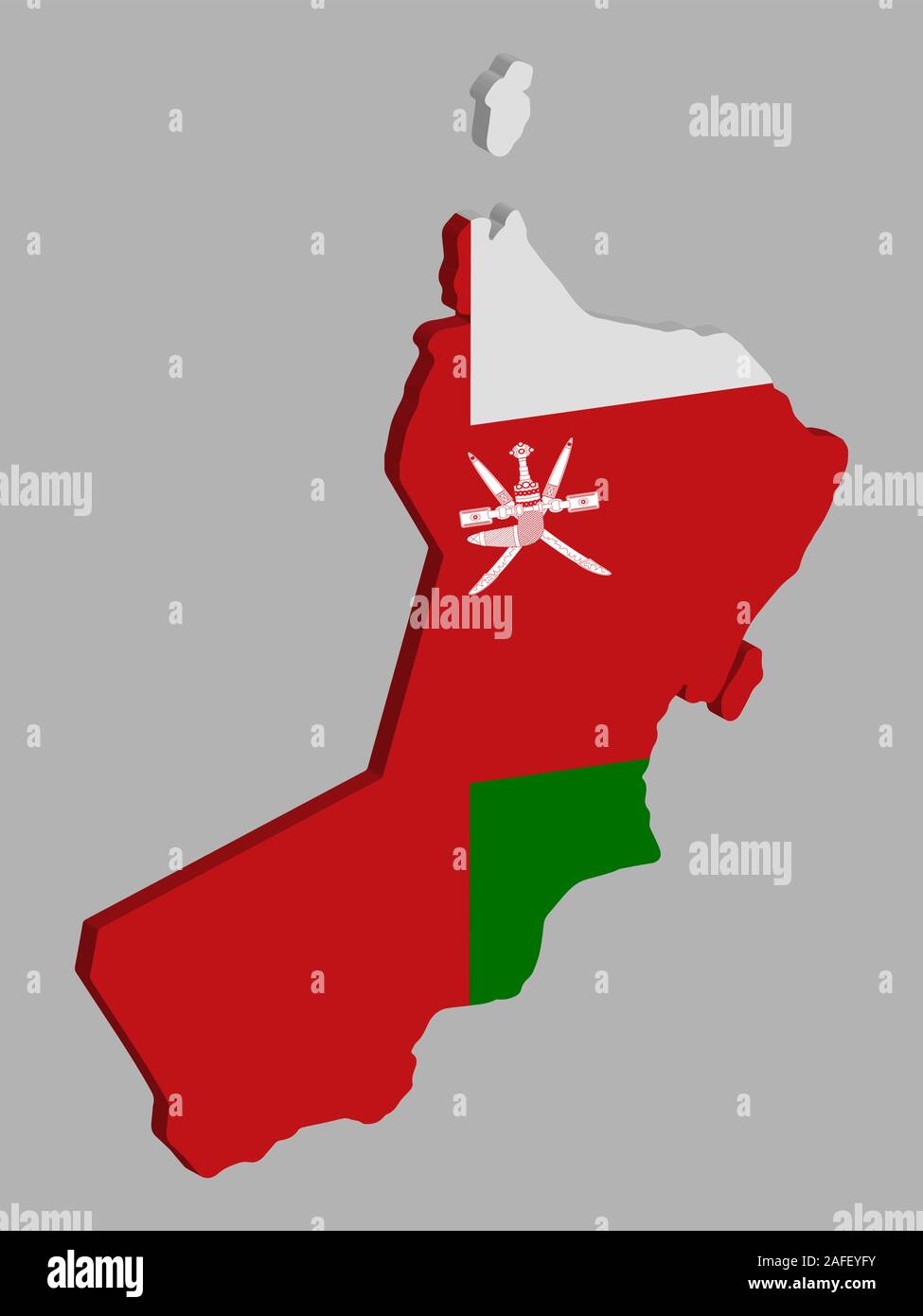 Oman flag territory with world map Banque de photographies et d’images ...