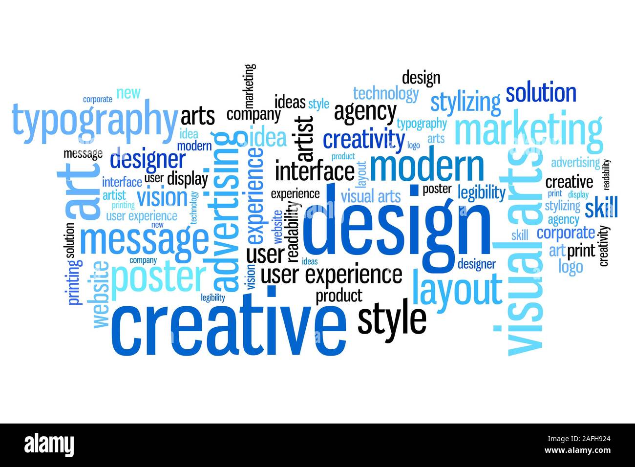 Design et arts visuels illustration nuage de mots. Collage mot concept ...