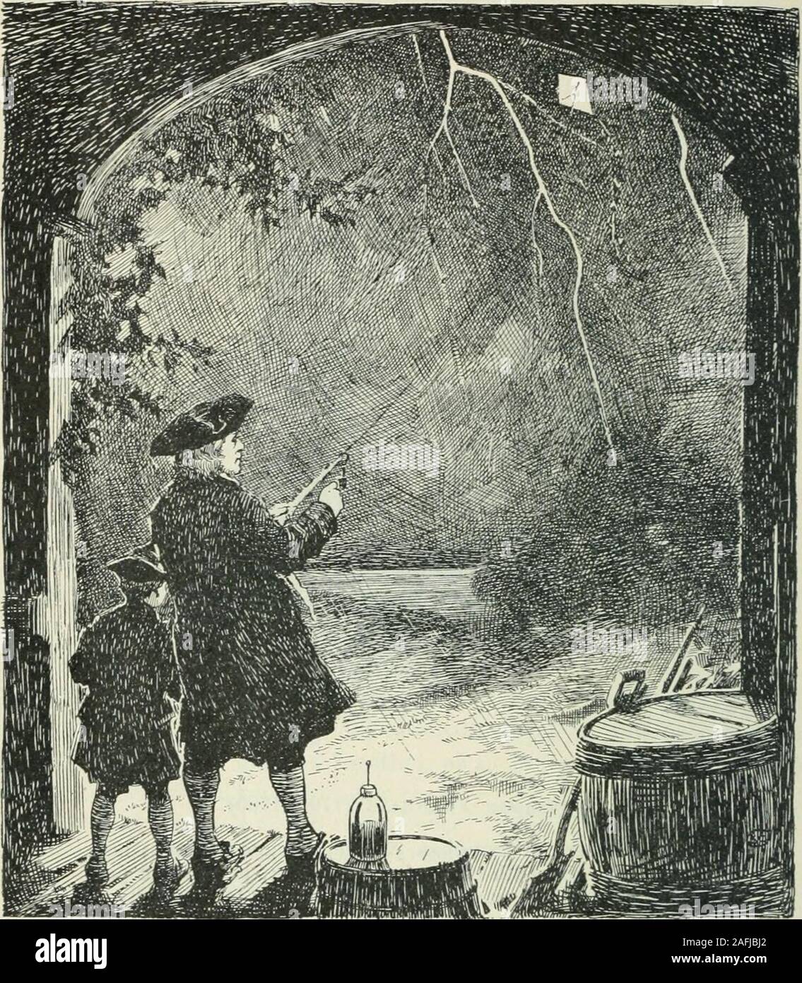 Benjamin Franklin Son Cerf Volant Banque d'image et photos - Alamy