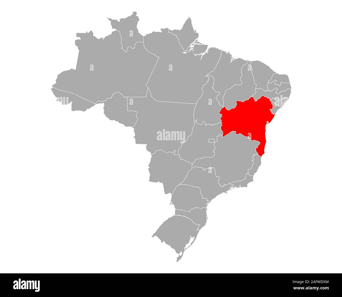 Carte de Bahia au Brésil Photo Stock - Alamy