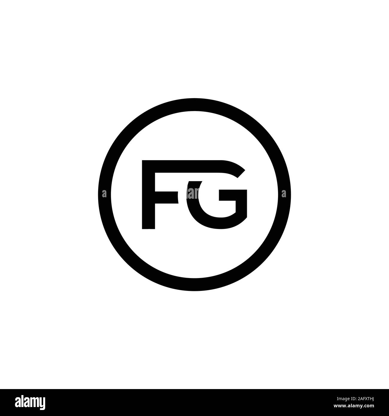 FG initiale Lettre Logo mixte. Lettre de la création de logo d ...