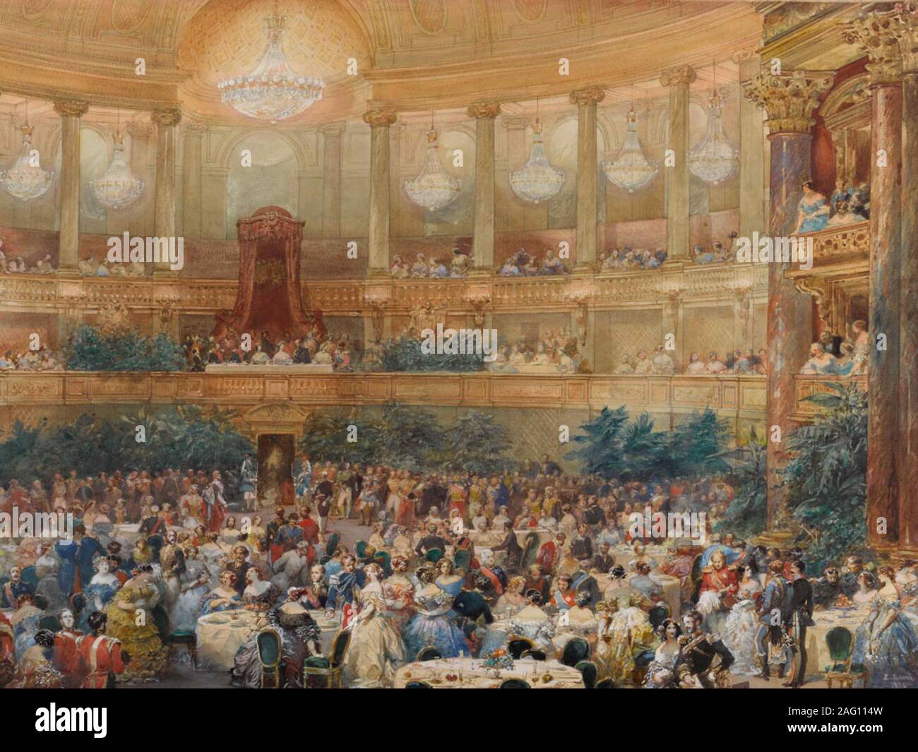 Le dîner à Versailles en présence de Napoléon III , 1854. On trouve ...