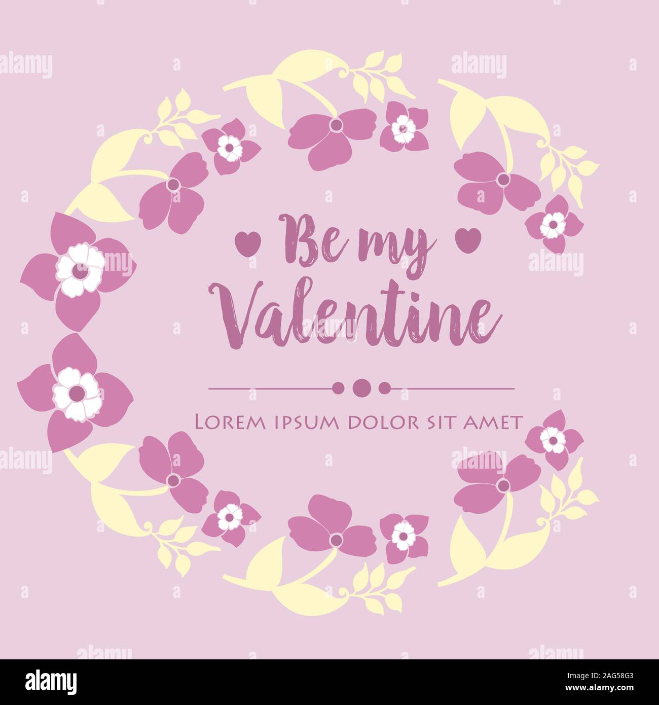 Affiche de bonne saint Valentin romantique, avec rose et blanc floral ...