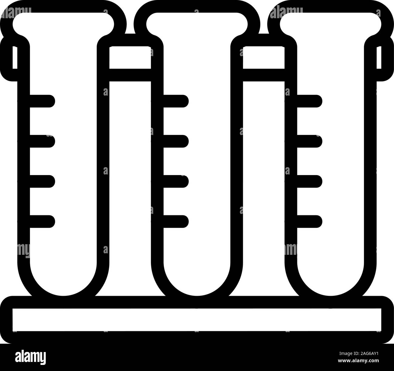 Tubes à essai dans l'icône des travaux pratiques vecteur. Illustration ...