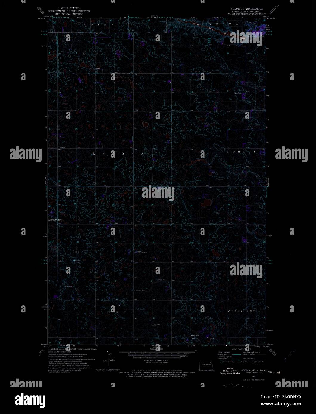Carte du dakota du nord adams Banque de photographies et d’images à ...