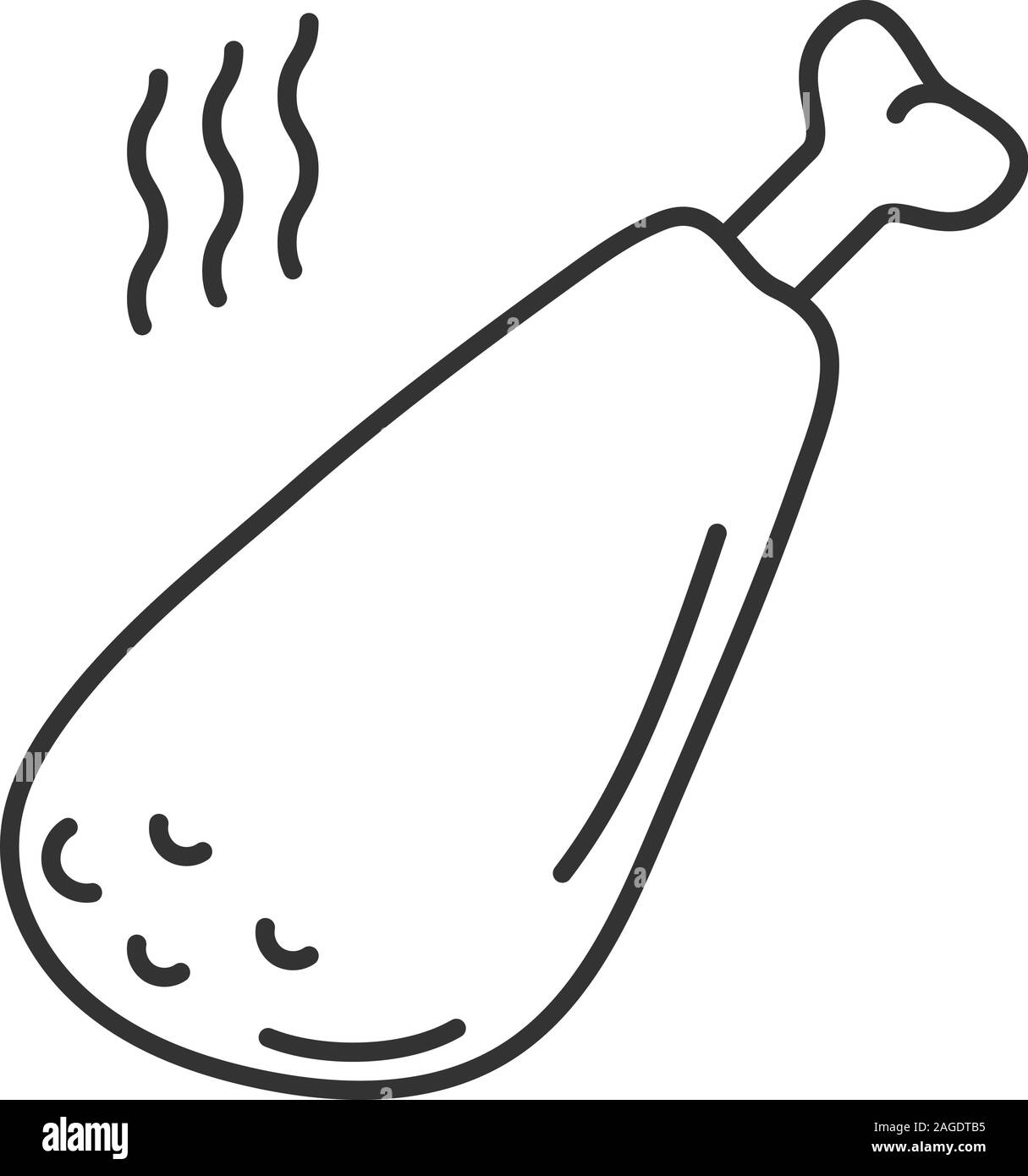 Sex Fried Chicken Leg Icône Linéaire Fine Ligne Illustration La