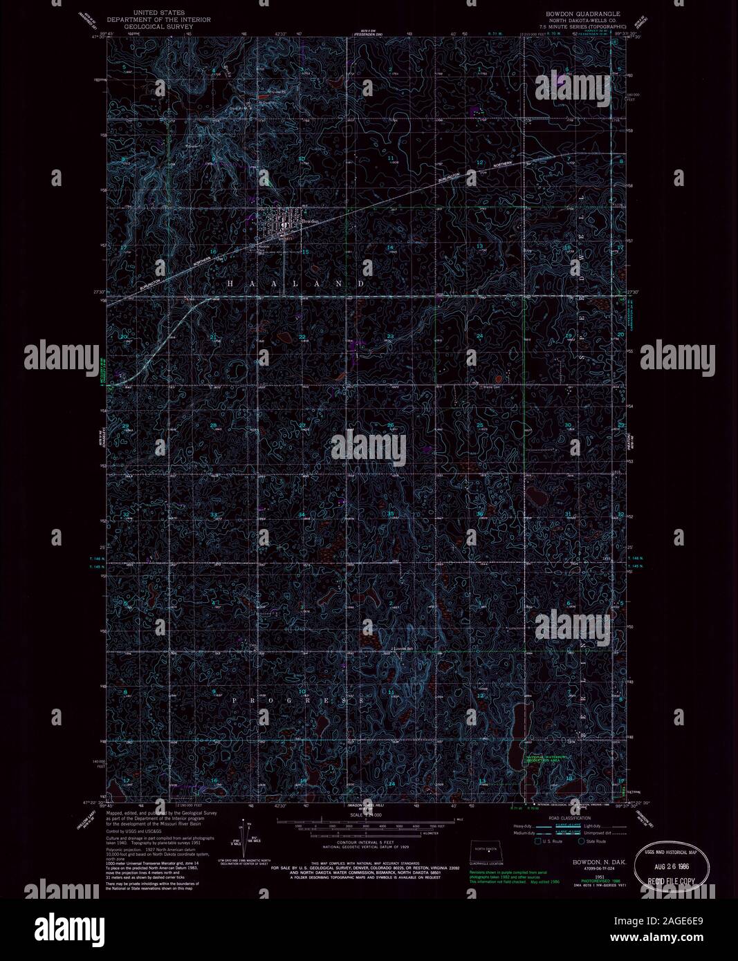 Carte de bowdon dakota du nord Banque de photographies et d’images à ...