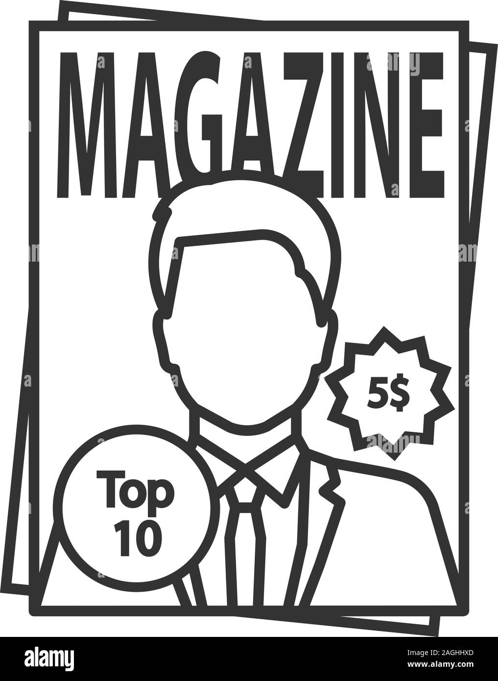 Icône linéaire Magazine. Fine ligne illustration. Tabloid. Publication ...