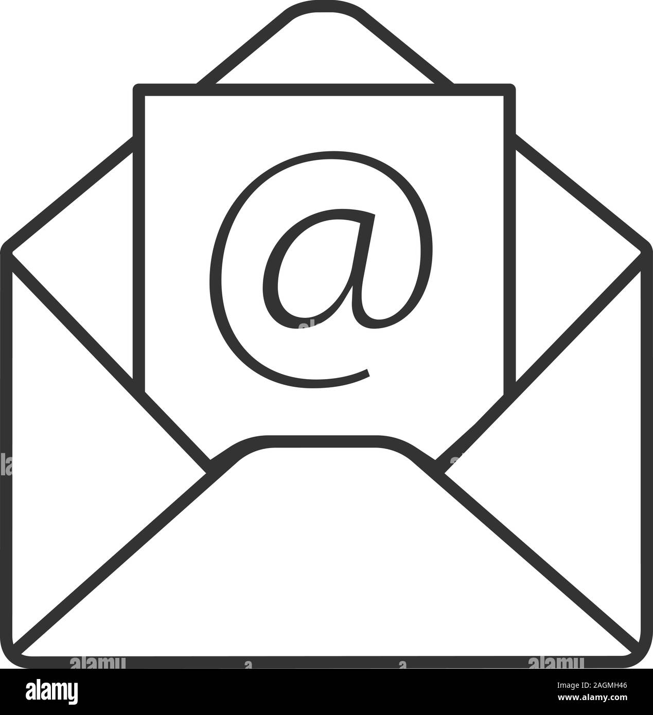 Adresse E-mail l'icône linéaire. Fine ligne illustration. Enveloppe ...