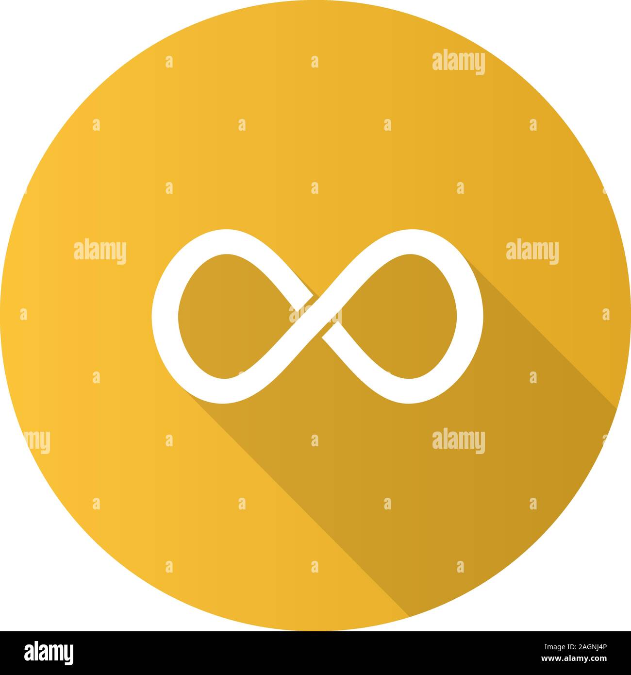 Design plat signe infini ombre portée de l'icône de glyphe. Lemniscate ...