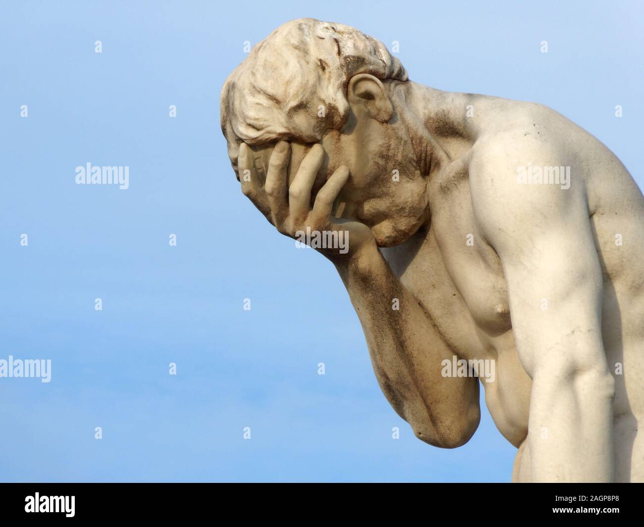 Statue de Caïn après le meurtre de son frère Abel, par Henri Vidal ...