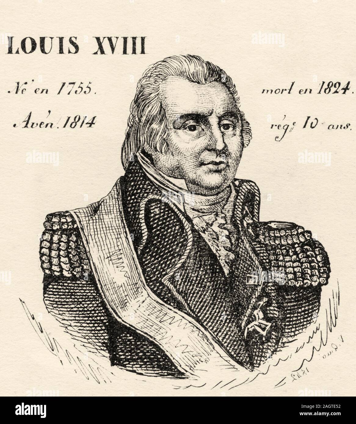Louis xviii roi de france 1755 1824 Banque de photographies et d’images ...