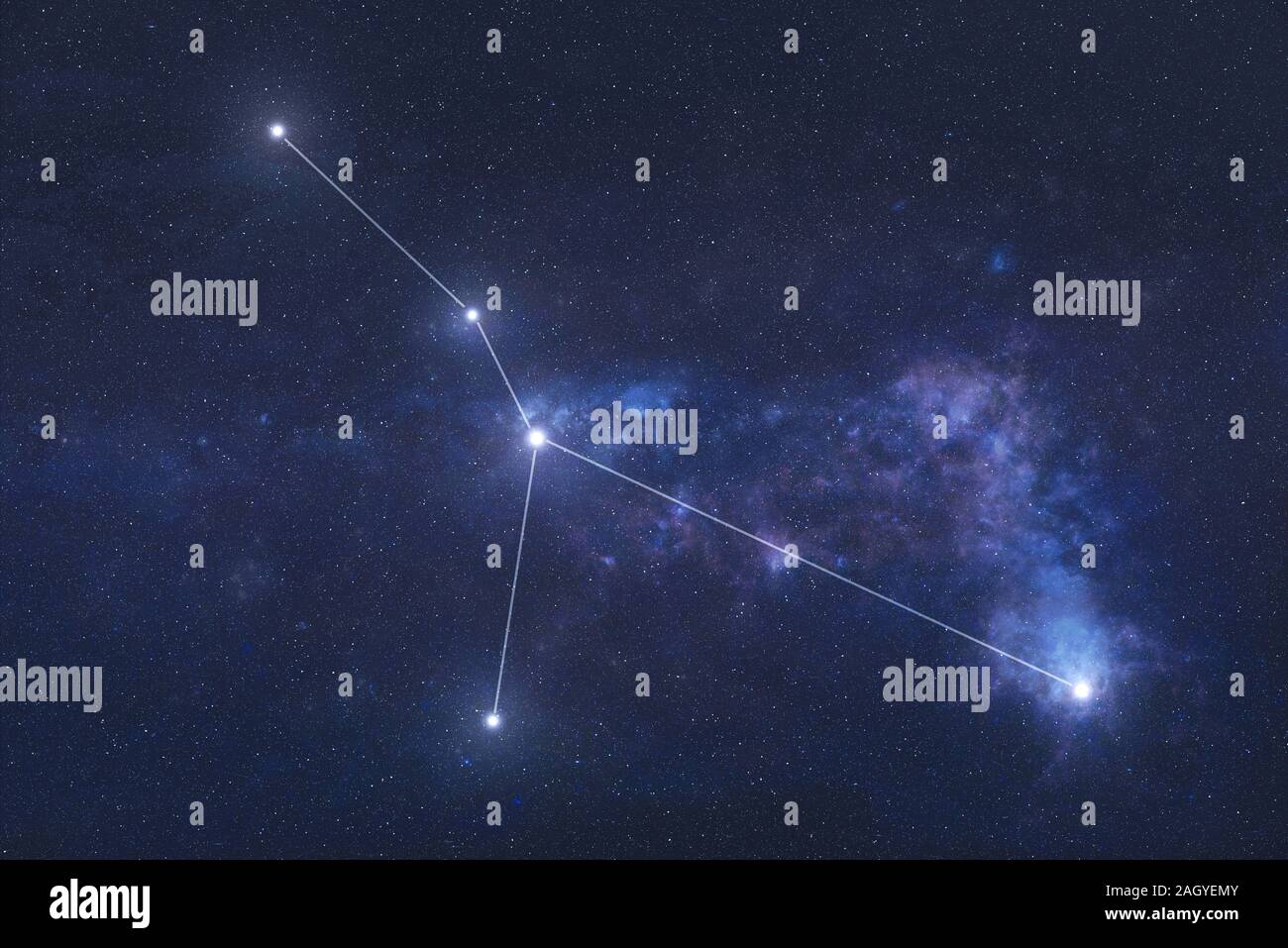 Constellation du cancer stars dans l'espace extra-atmosphérique. Signe ...