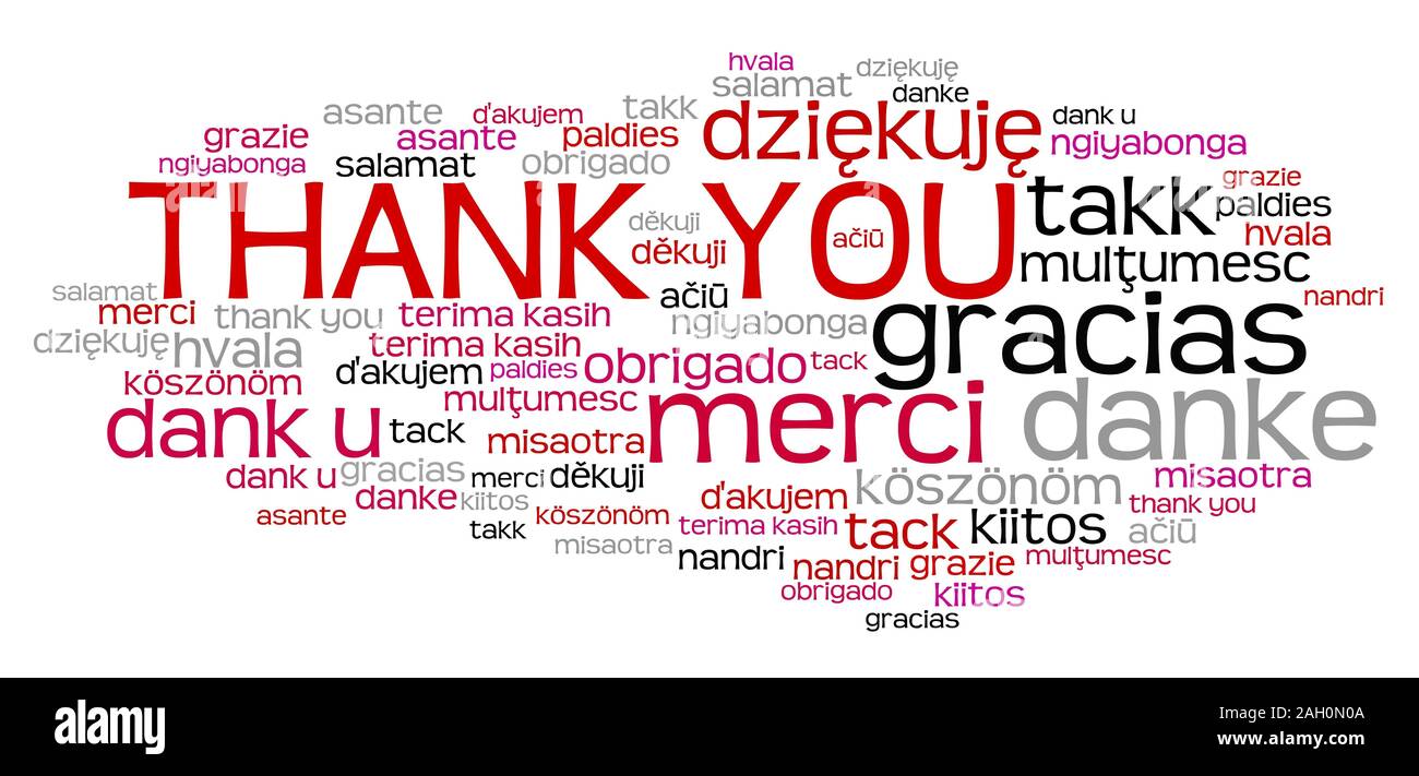 Signer avec merci en plusieurs langues Banque de photographies et d ...