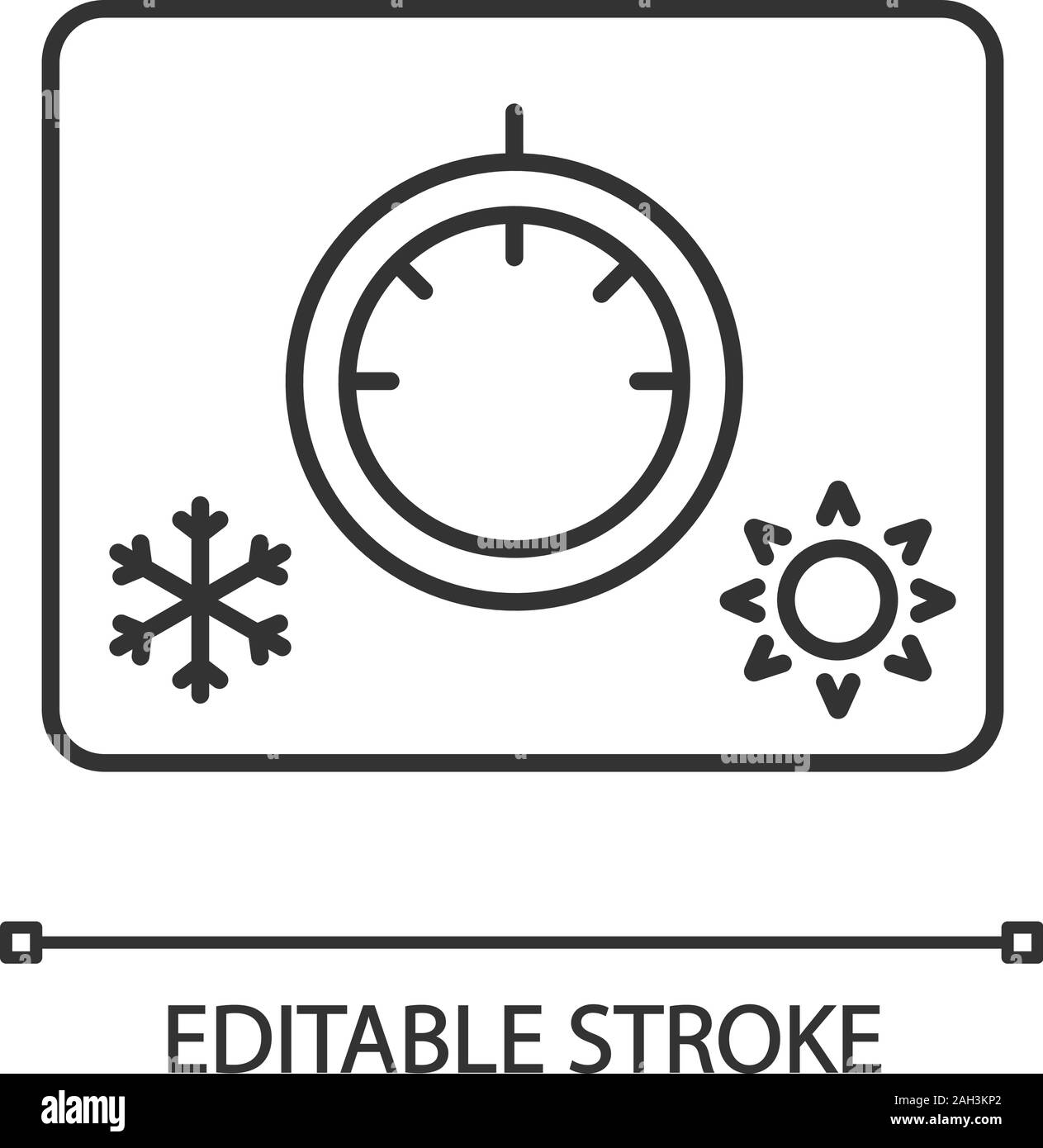 Bouton de commande de climat icône linéaire. La régulation de la ...