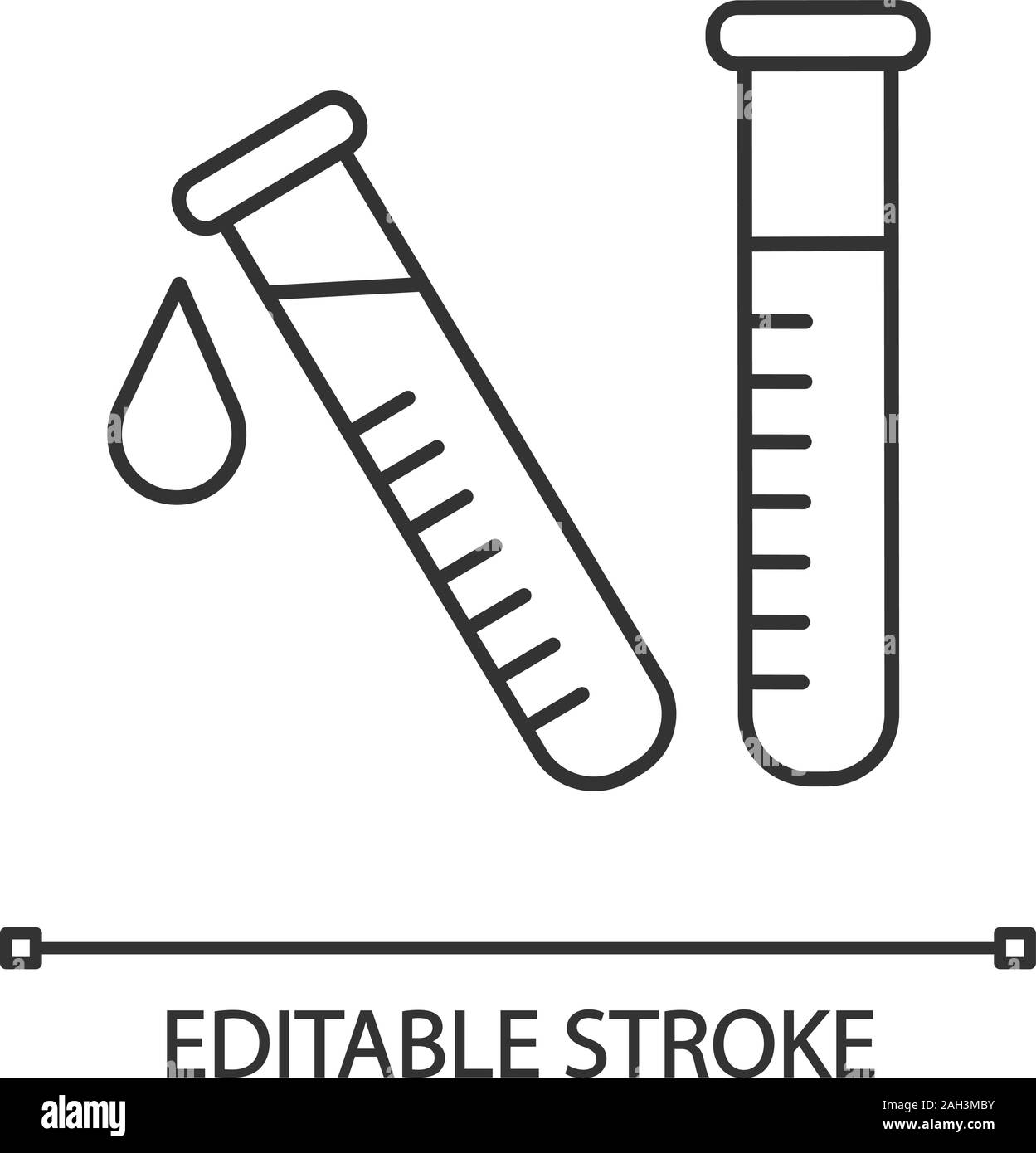 Test de laboratoire icône linéaire. Diagnostic de laboratoire. La ...