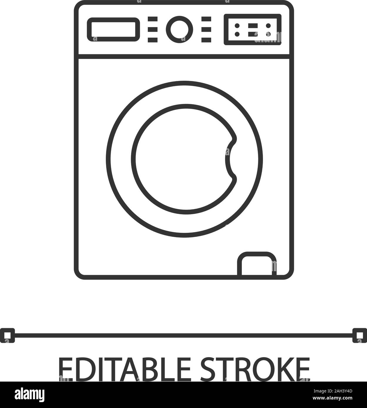 Lave-linge icône linéaire. Machine à laver. Fine ligne illustration. La ...