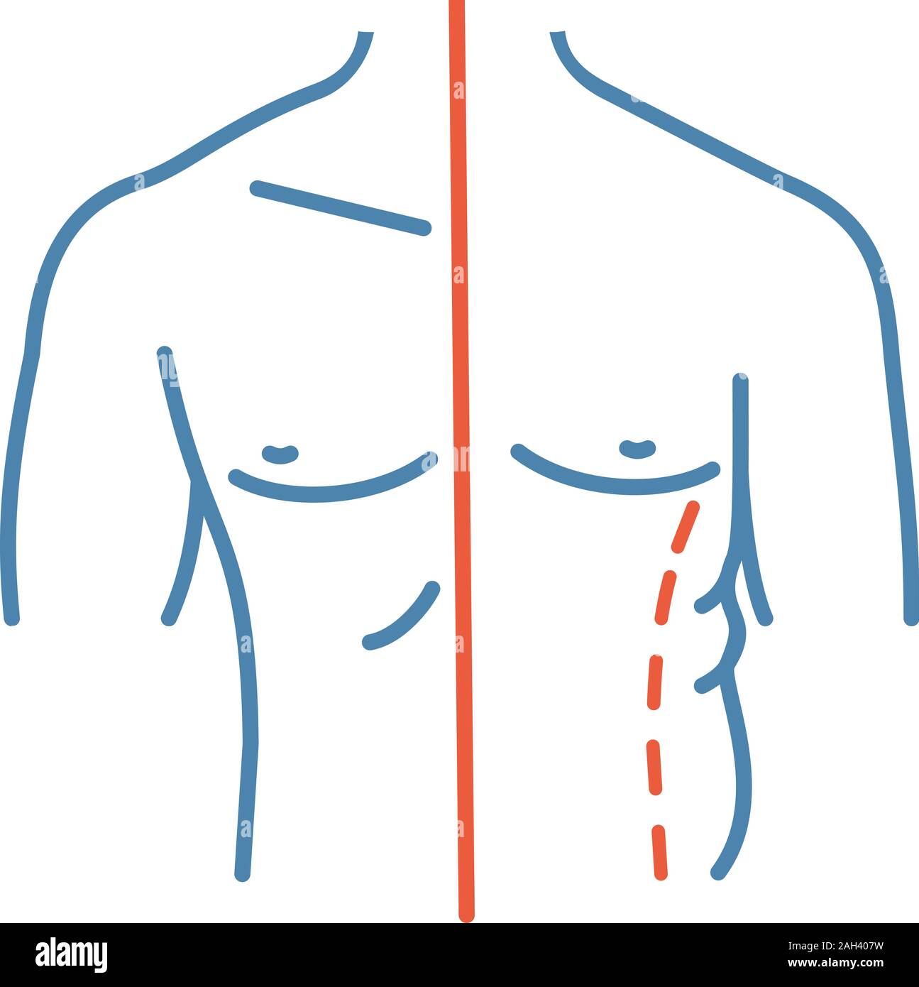 Homme coolsculpting icône couleur. Correction des flancs. La ...