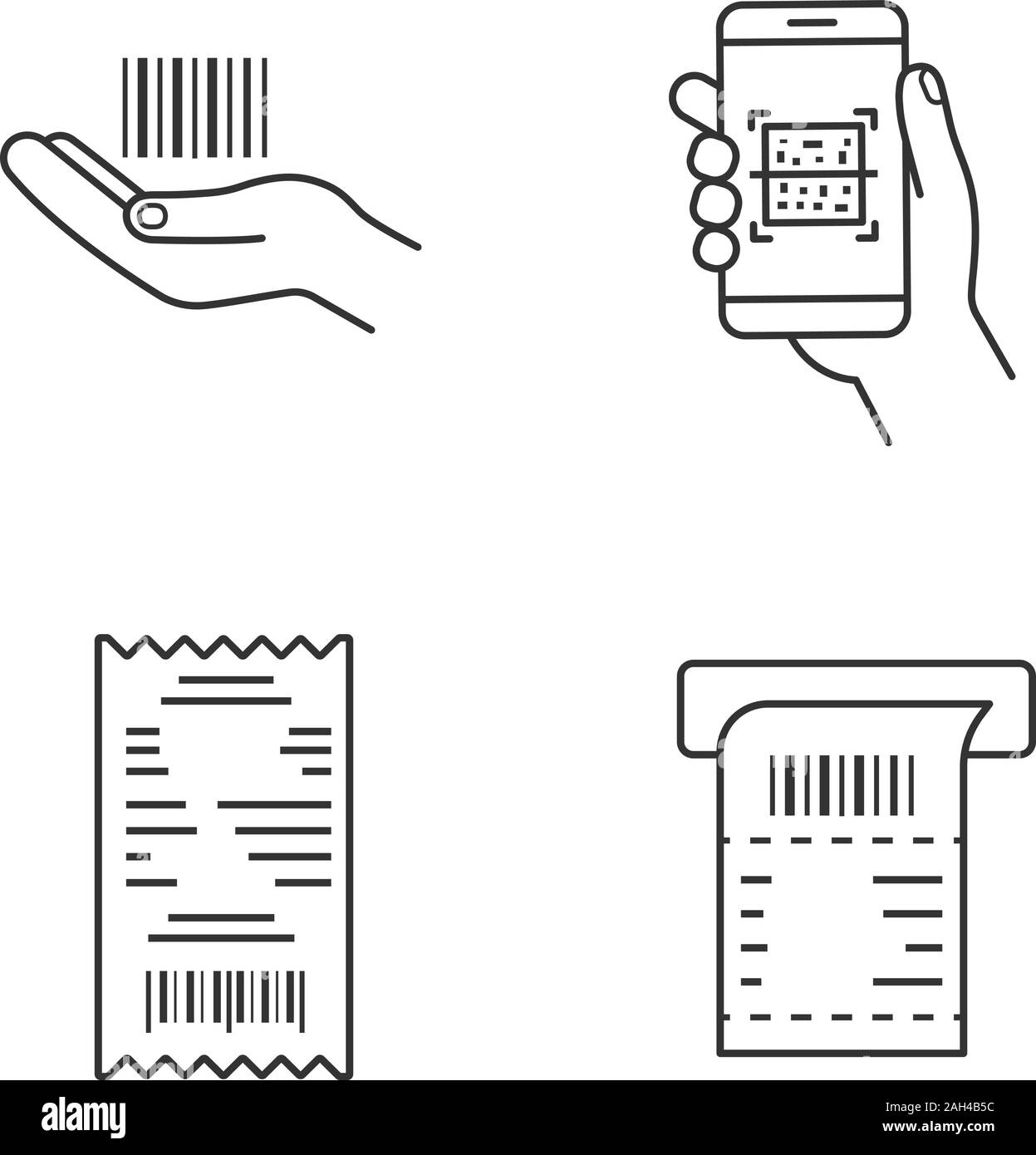 Icons set linéaire des codes à barres. Code à barres linéaire dans la ...