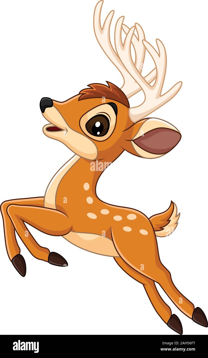 Cartoon bébé chevreuil sautant Image Vectorielle Stock - Alamy