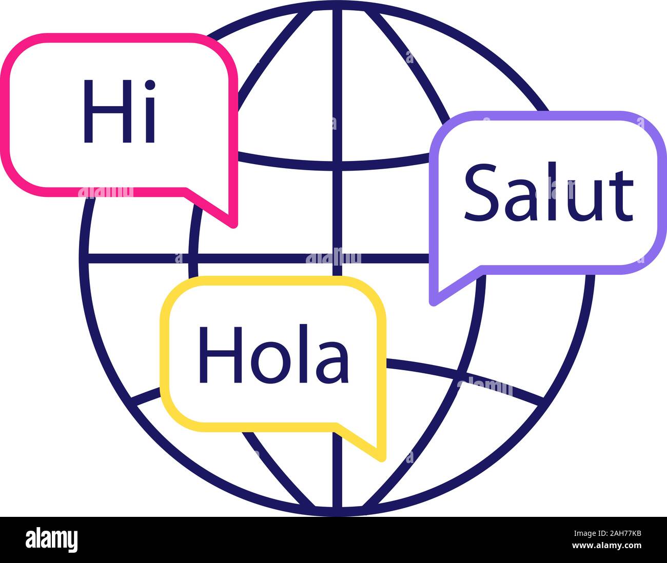 L'icône de couleur langues du monde. La communication internationale ...
