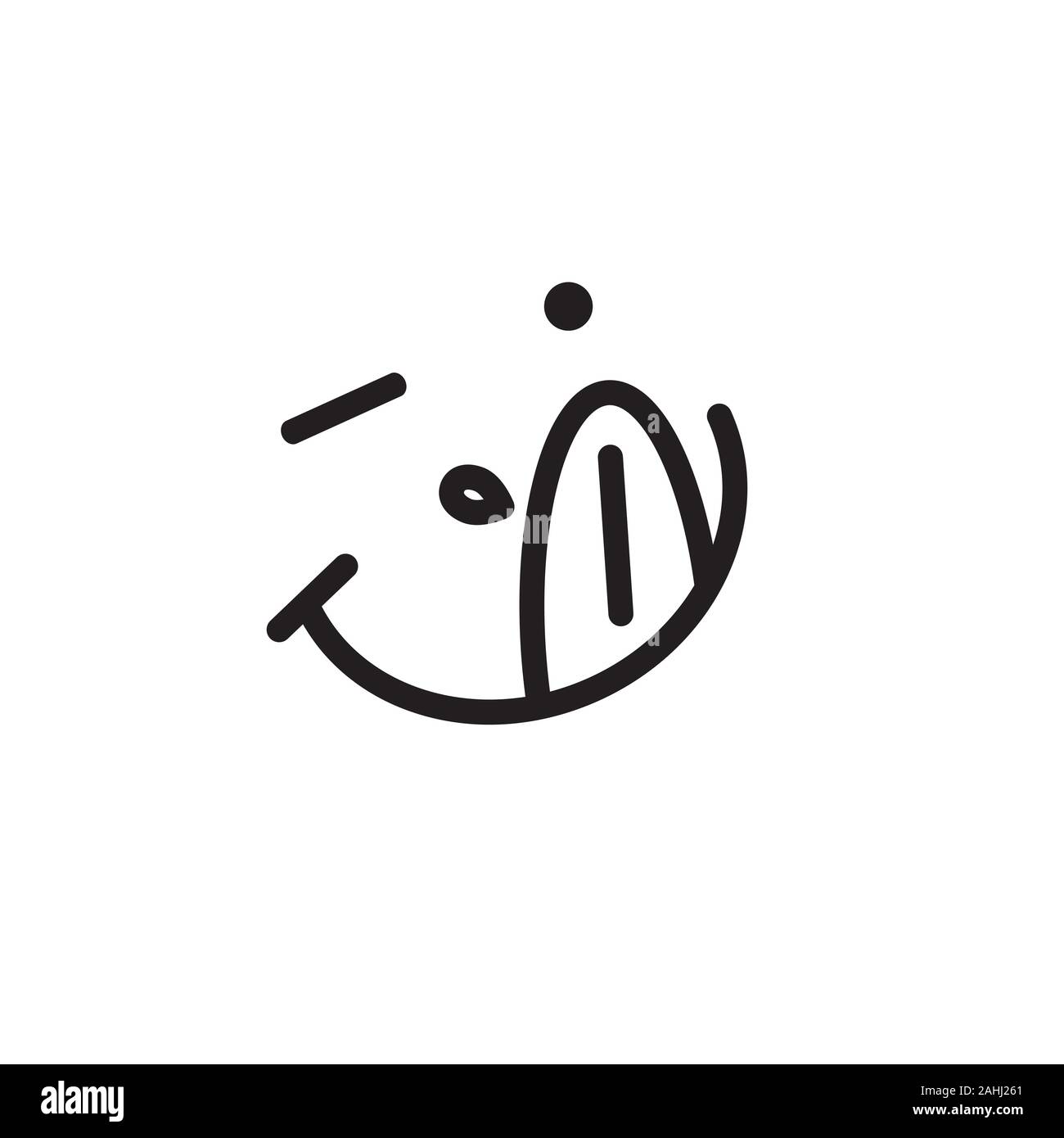 Faim avec emoticon langue et la salive, miam, de la nourriture ...