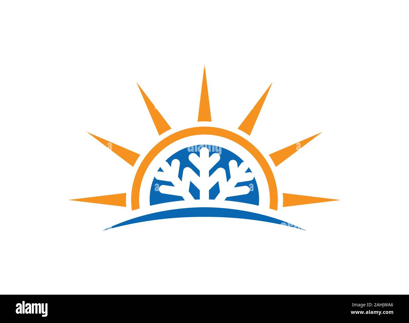 Le symbole du logo de climatiseur. Symbole de chaud et froid Image ...