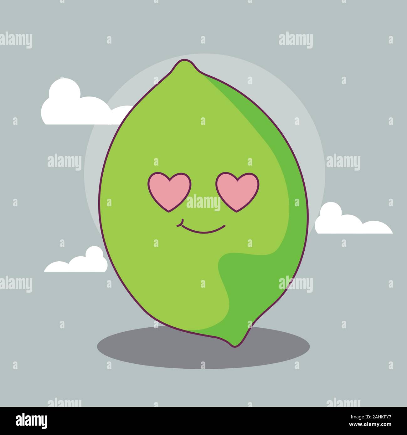 Caricature de citron design, expression Kawaii mignon petit personnage ...