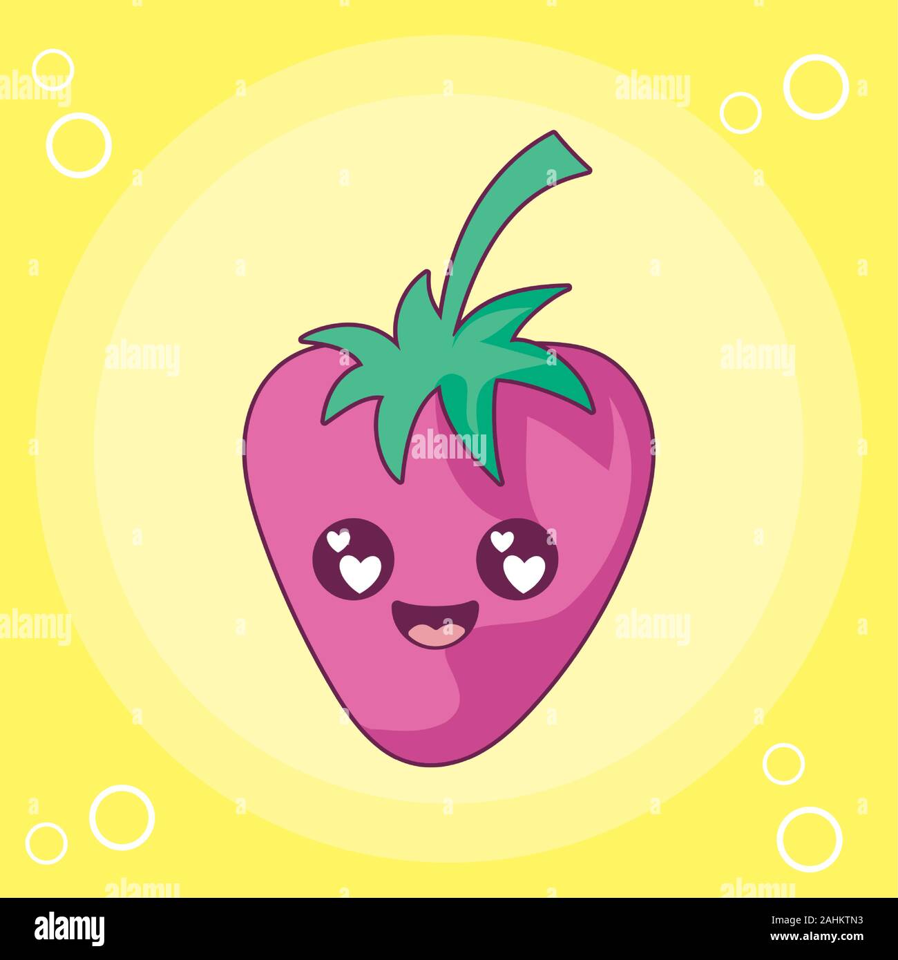 Conception, dessin animé de fraise Kawaii cute expression drôle de ...