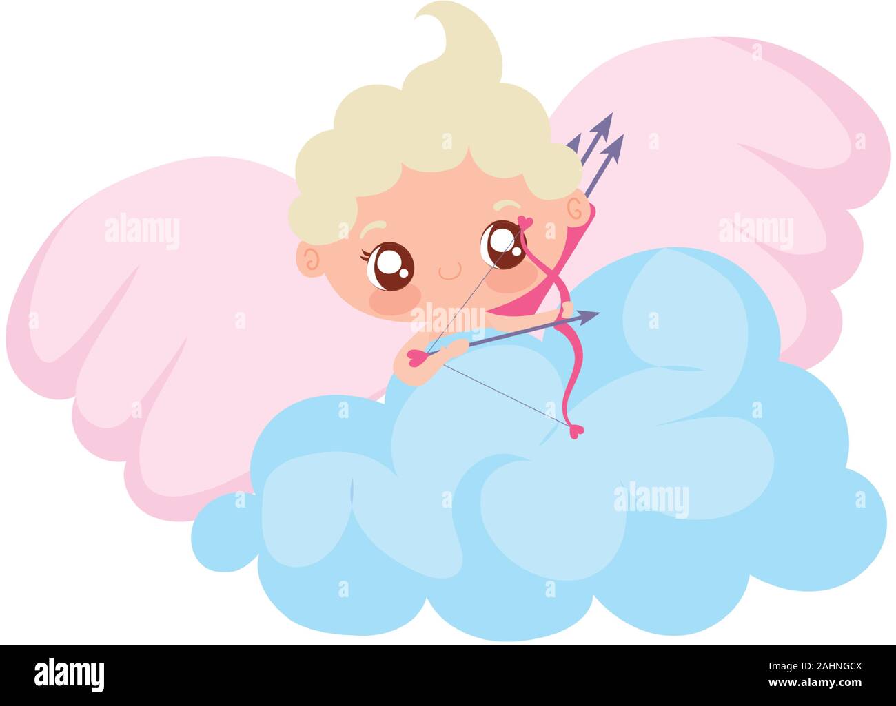 Design dessin animé bébé cupidon d'amour passion saint Valentin ...