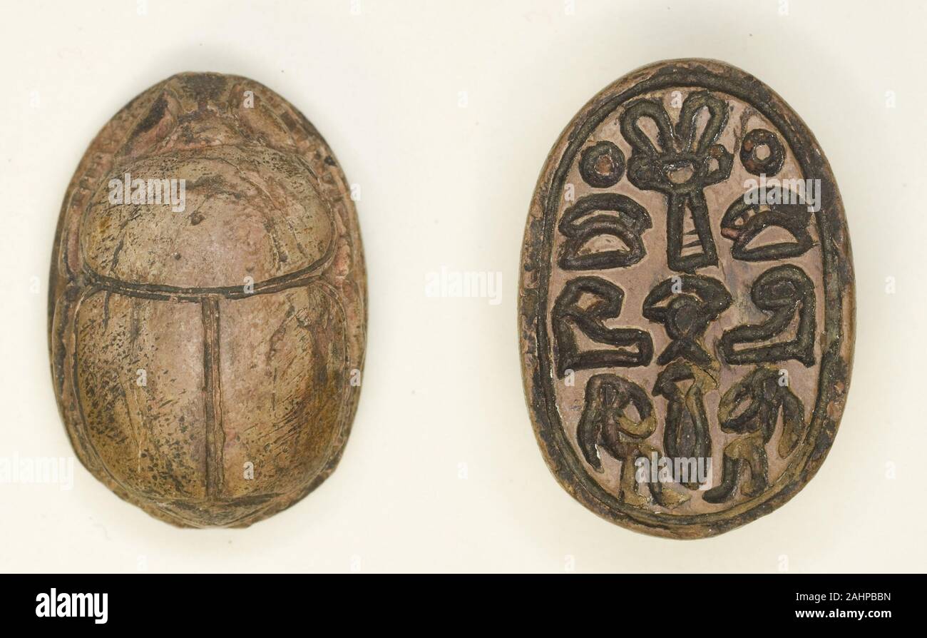 Egypte antique. Hathor Scarab Sistre avec hiéroglyphes (xaw-signes, hAt ...