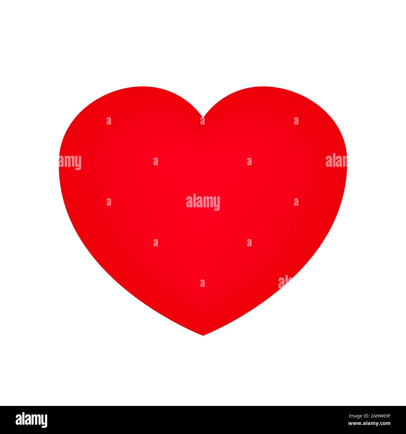 Grand coeur rouge isolé sur fond blanc vector Image Vectorielle Stock ...