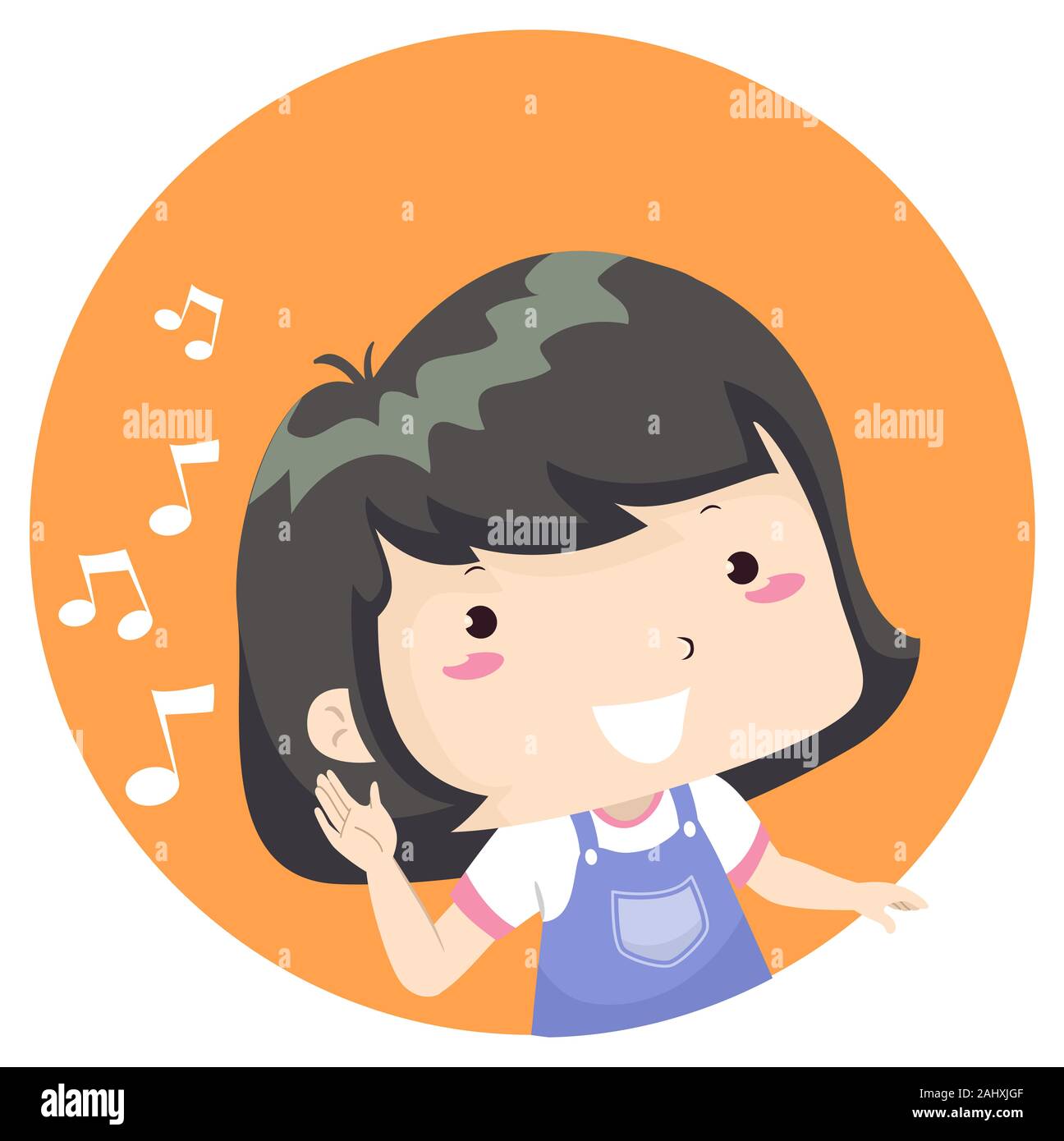 Illustration d'un enfant fille avec les mains sur son oreille et l ...